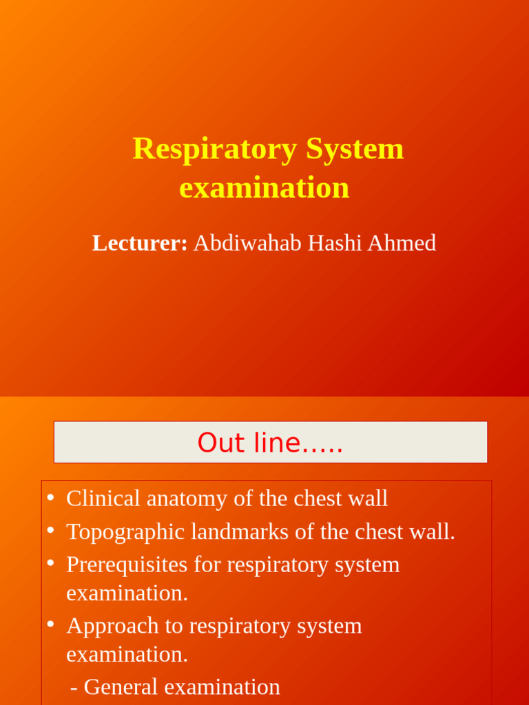 Respiratory System Examination | PDF | Thorax | Lung