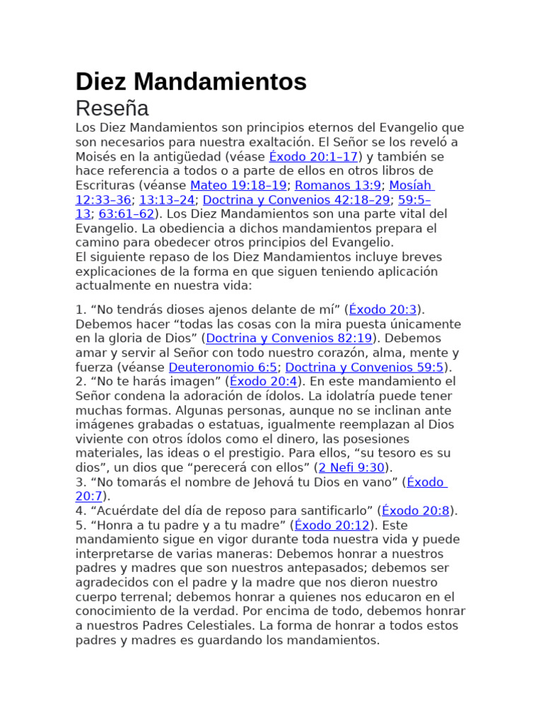 Diez Mandamientos | PDF | Diez Mandamientos | Libro del éxodo