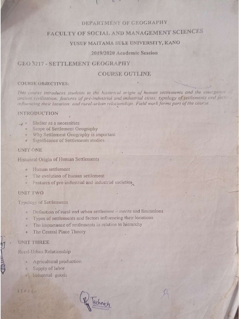 SETTLEMENT GEOGRAPHY | PDF