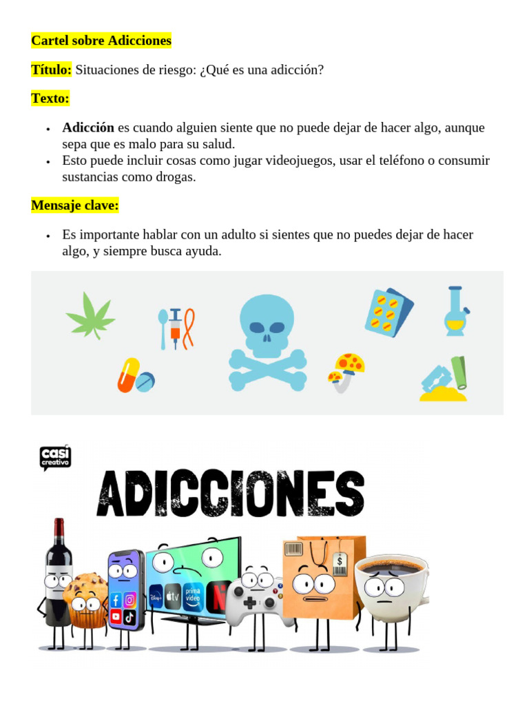 Cartel Sobre Adicciones | PDF | Salud y bienestar