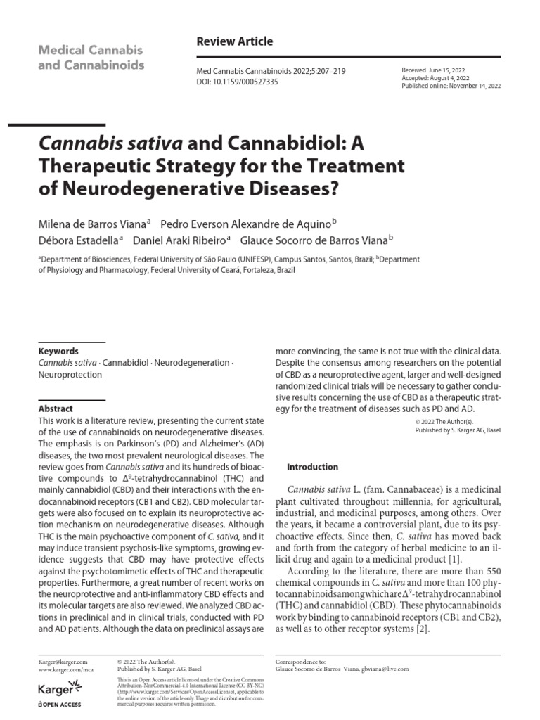 Cannabis sativa and Cannabidiol | PDF | Cell Signaling ...