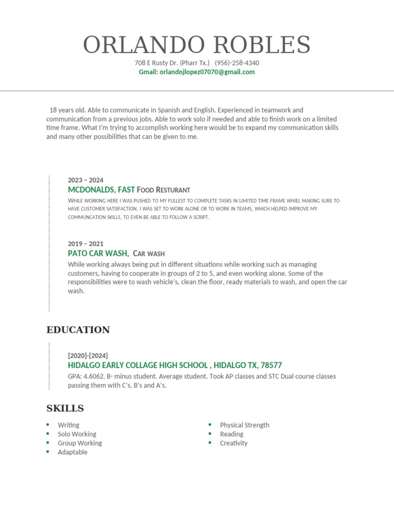 Orlando Robles - Resume Overview | PDF | Career & Growth