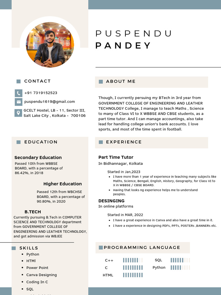 Resume - Puspendu Pandey | PDF