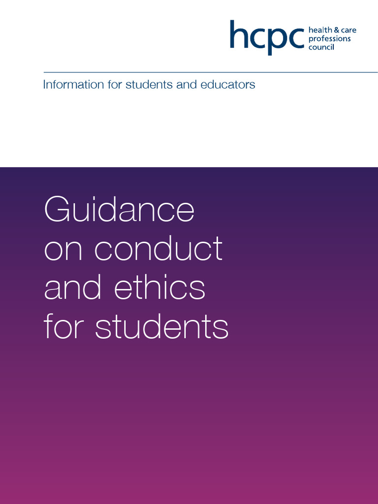 Guidance on Conduct and Ethics for Students | PDF | Caregiver