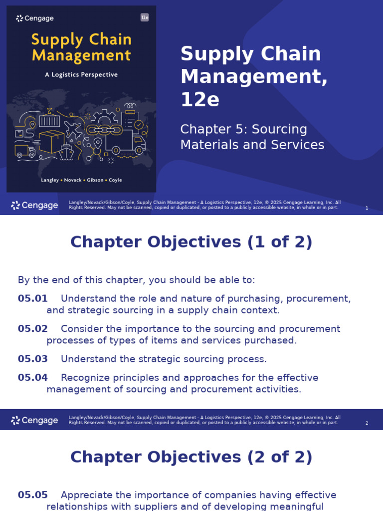 Langley Supply Chain Management 12e PPT CH05 | PDF | Supply Chain Management | Supply Chain