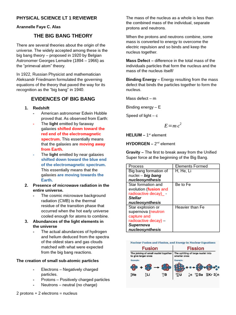 Physical Science Notes | PDF | Atoms | Atomic Nucleus