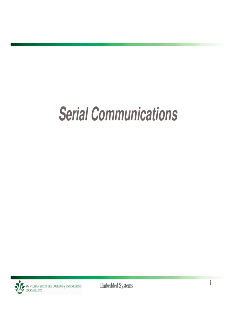 Serial Communication in Embedded Systems | PDF | Computer Engineering ...