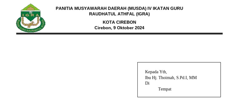 amplop panitia musda | PDF