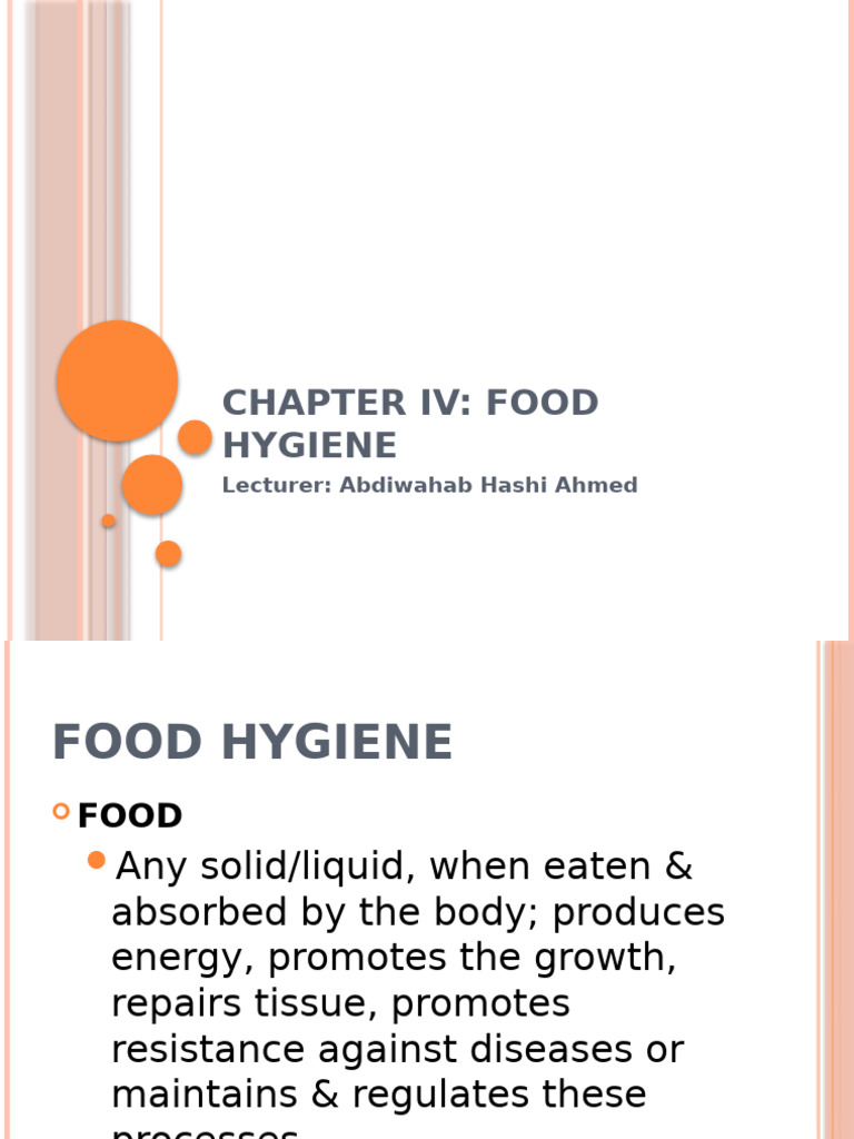 Chapter IV Food hygiene | PDF | Food Preservation | Foodborne Illness