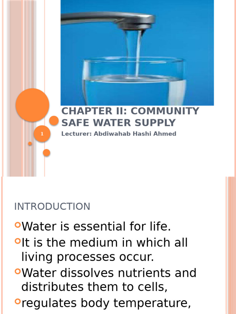 Safe Water Supply Essentials | PDF | Water | Water Treatment