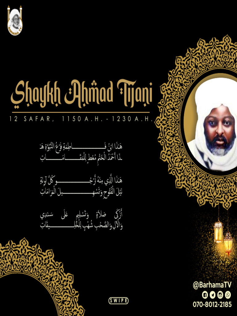 Biography of Shaykh Ahmad Tijani | PDF | Sufism | Abrahamic Religions