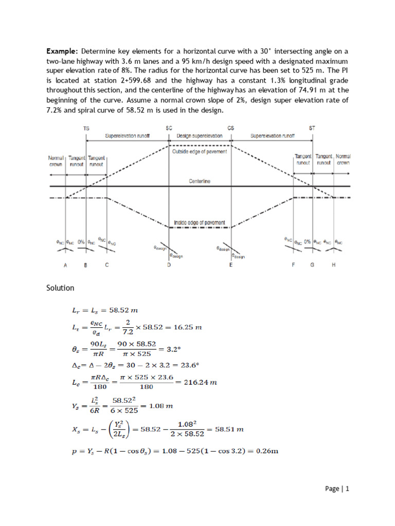 Example 10 - Superelevation (1) | PDF
