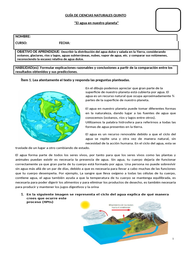 Distribución del Agua en la Tierra | PDF | Agua | Tierra