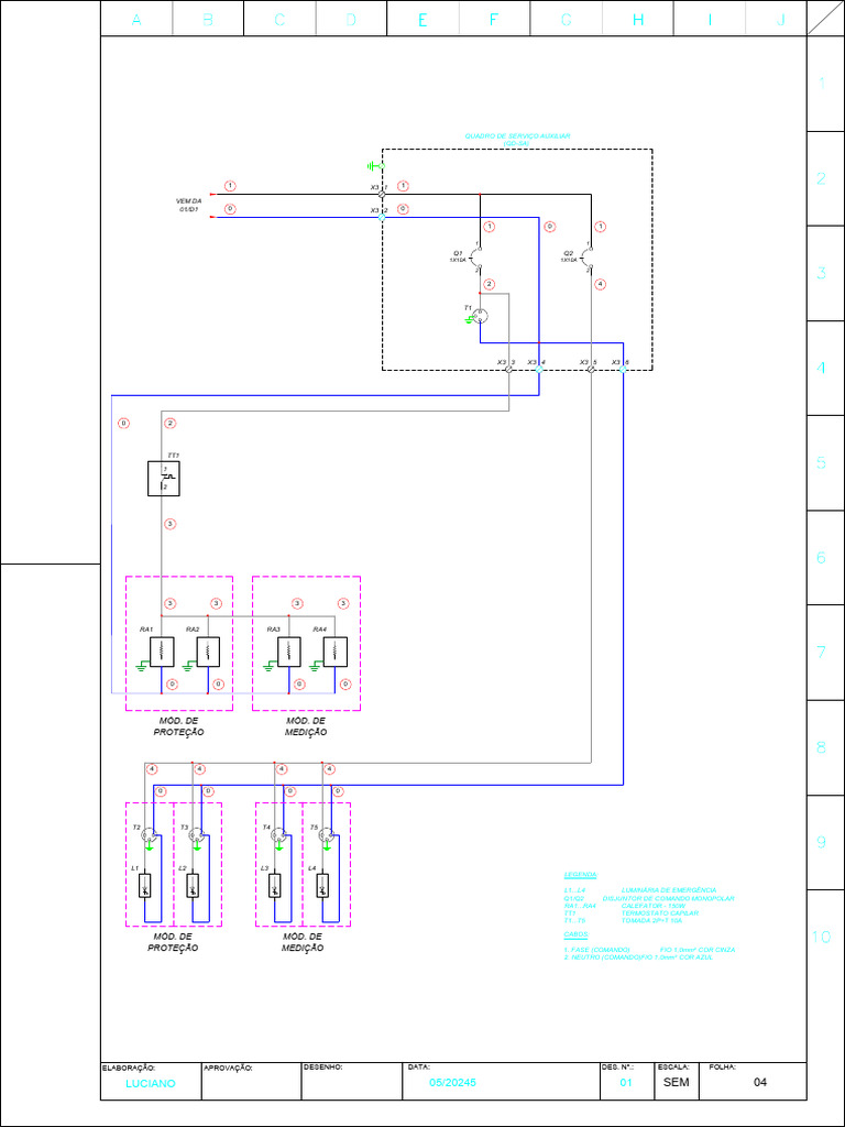 Diagrama Funcional Rele Folha 04 - 04 | PDF