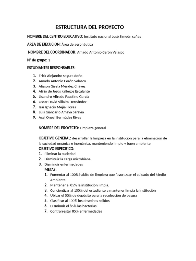 Estructura Del Proyect1 | PDF | Salud y bienestar