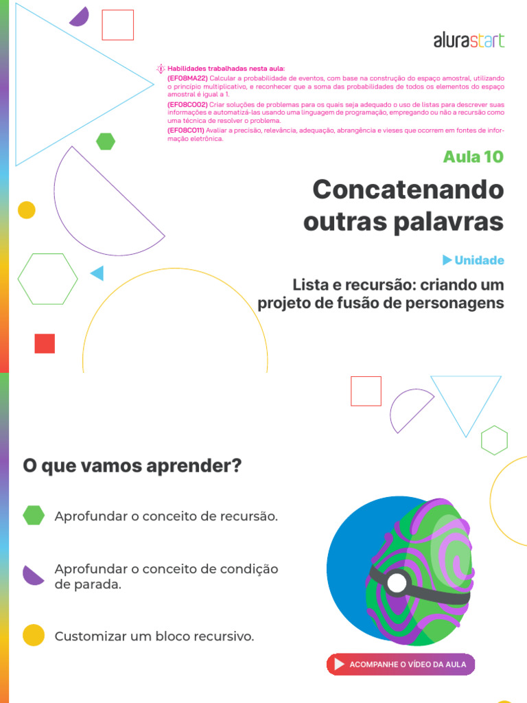 Lista e Recursão - Criando Um Projeto de Fusão de Personagens - Slides - AULA10 - PROF | PDF ...