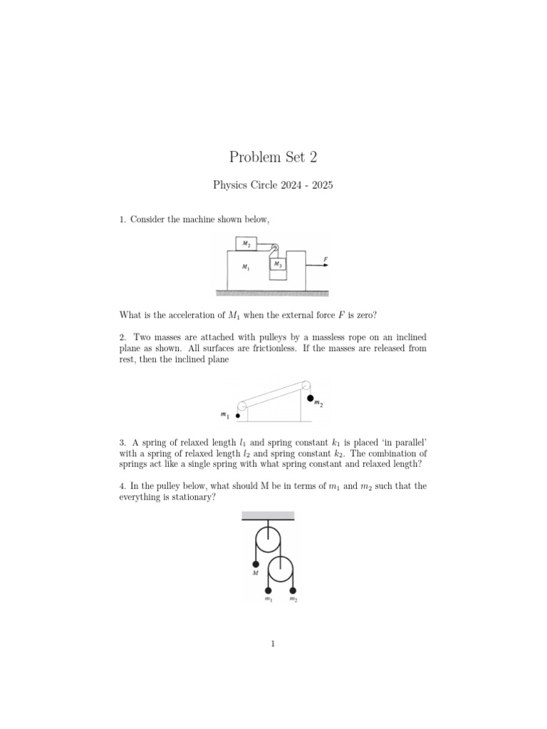 Problem_Set_2 | PDF | Force | Mass