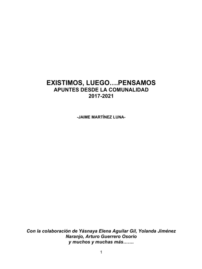 FINAL Existimos | PDF | Pensamiento | Existencia