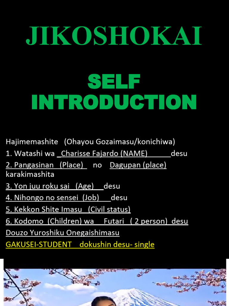 SELF INTRODUCTION | PDF