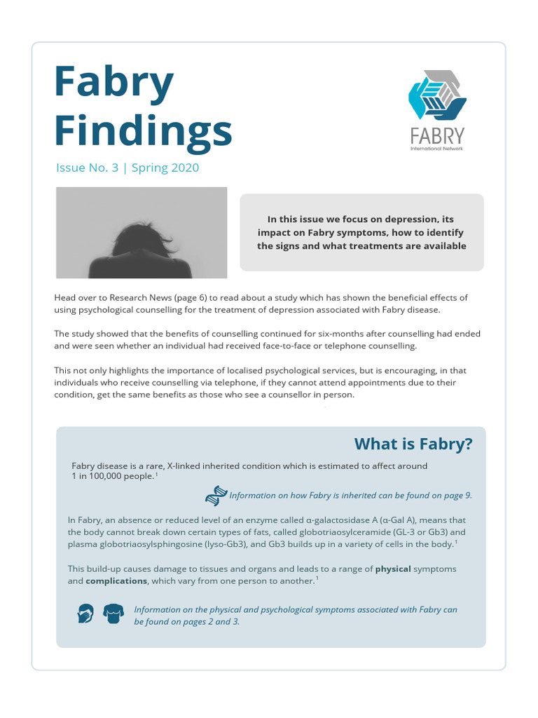 Fabry Findings Issue 3 Final | PDF | Major Depressive Disorder | Diseases And Disorders