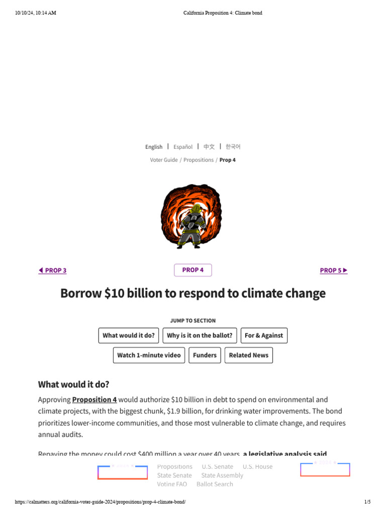 California Proposition 4 - Climate Bond | PDF | California | Politics ...
