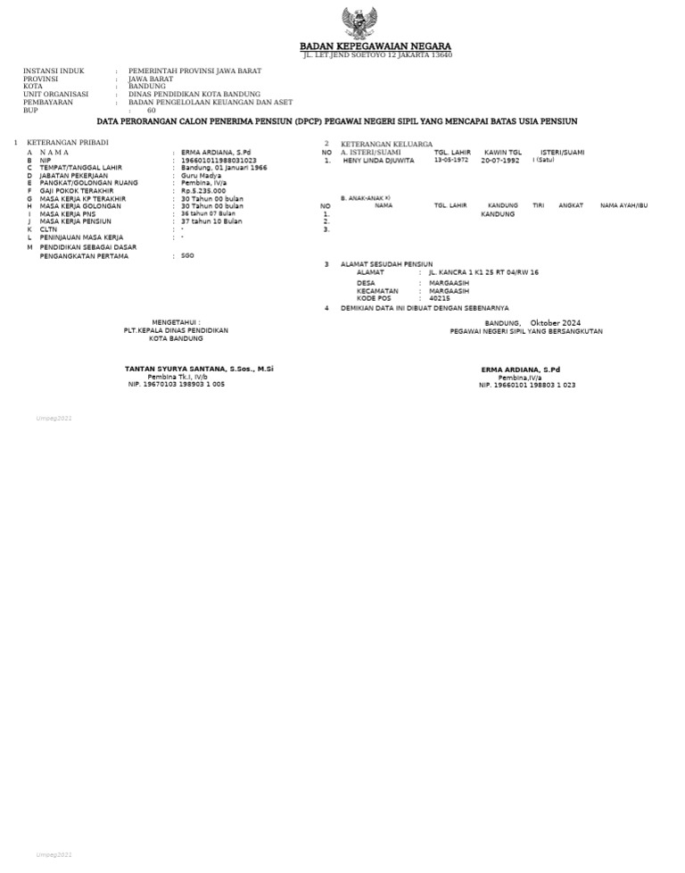 DPCP Format Baru Leger | PDF