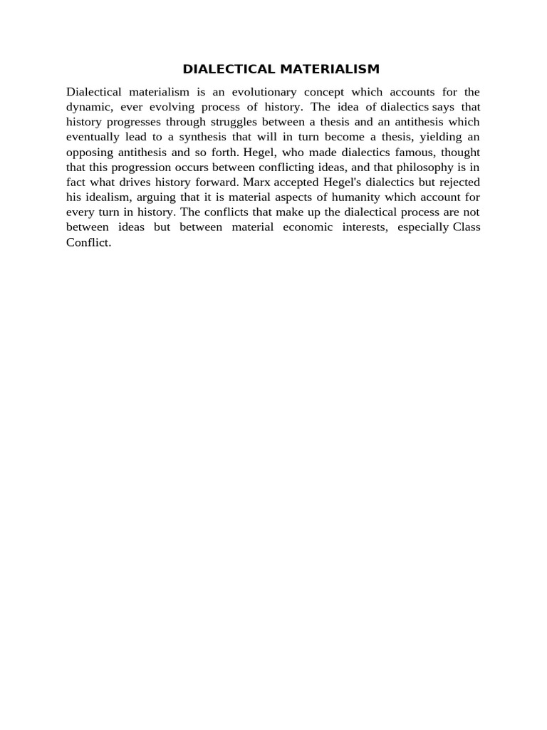 Dialectical Materialism 25.10 | PDF