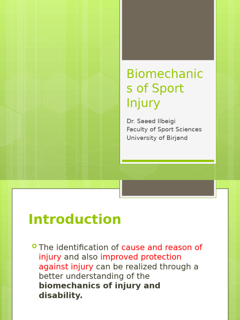 Sport Injury - Presen | PDF | Blood Vessel | Biomechanics