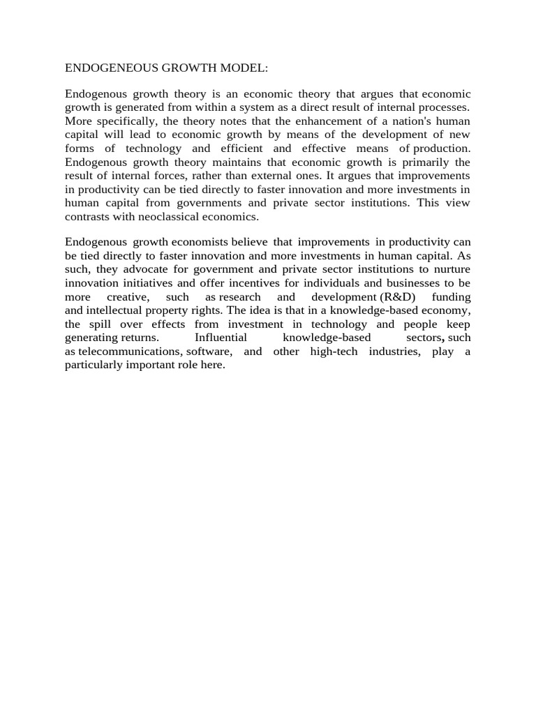 Endogeneous Growth Model8.9 | PDF | Politics