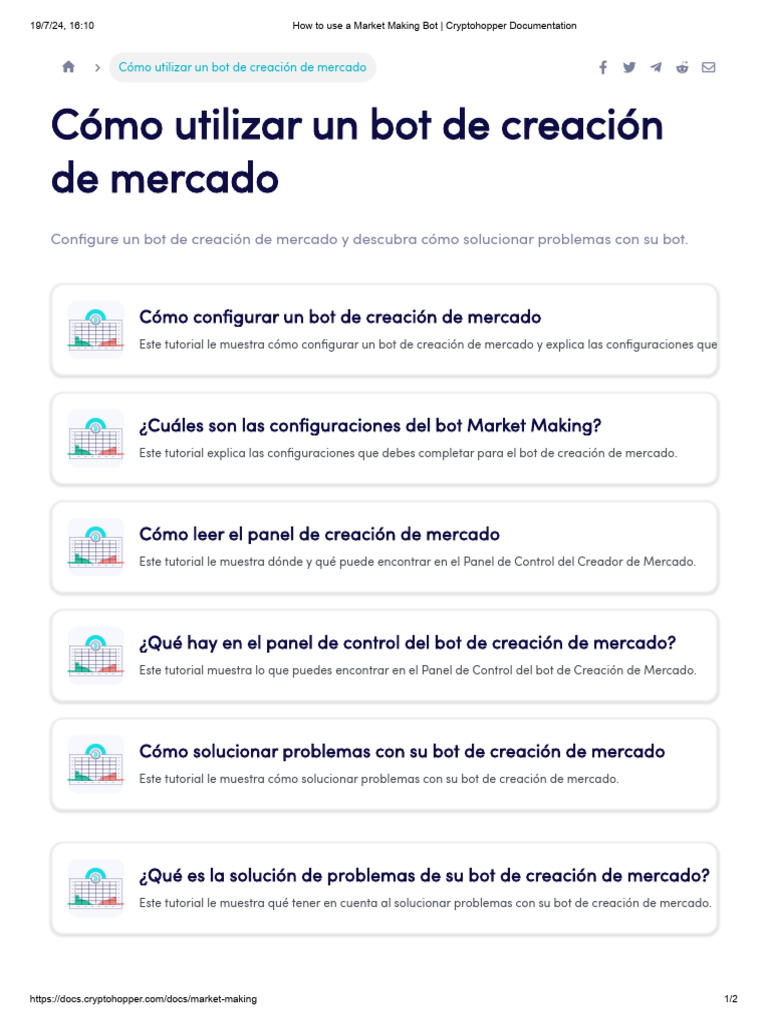 How To Use A Market Making Bot - Cryptohopper Documentation | PDF