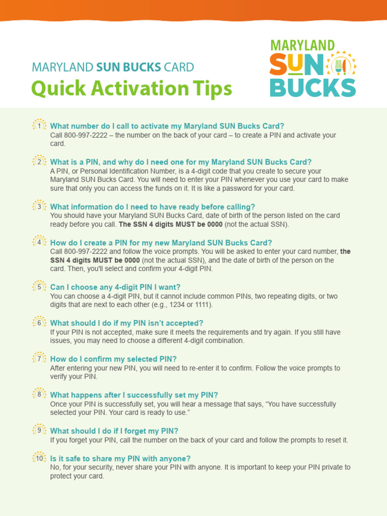 Sun Bucks Activation Flyer | PDF