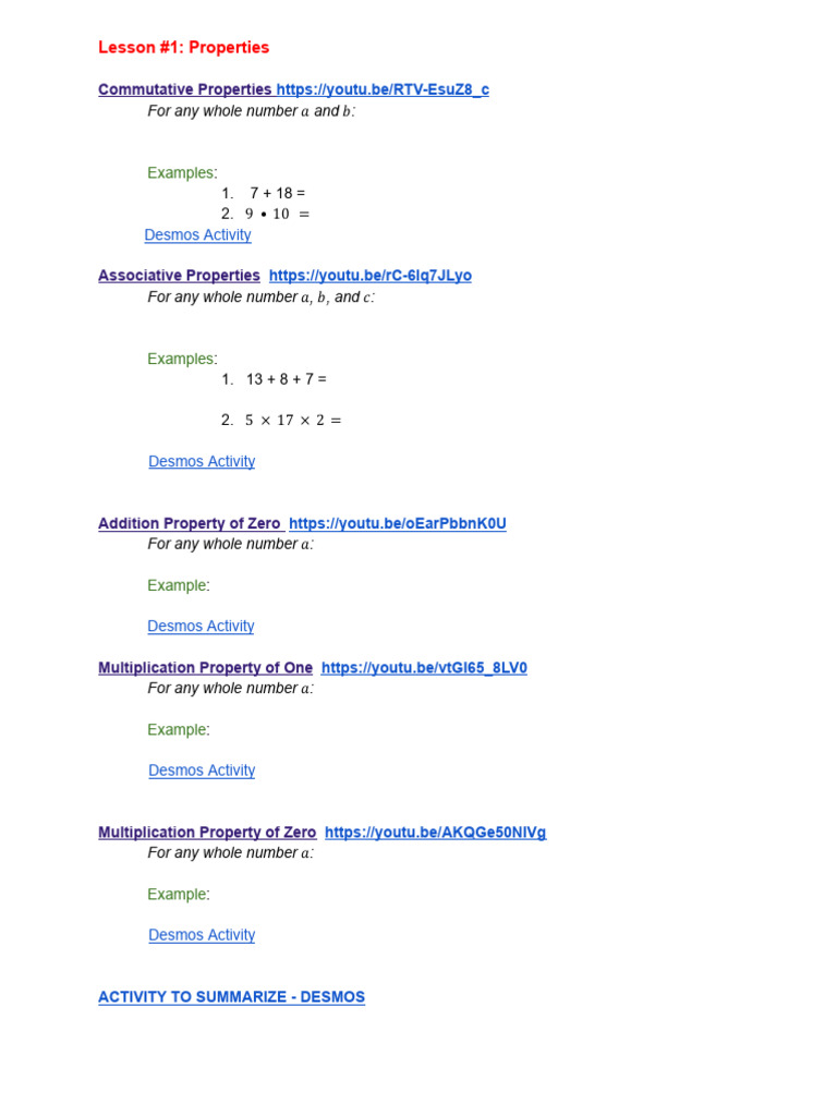 Lesson #1 - Properties - John Assoko | PDF
