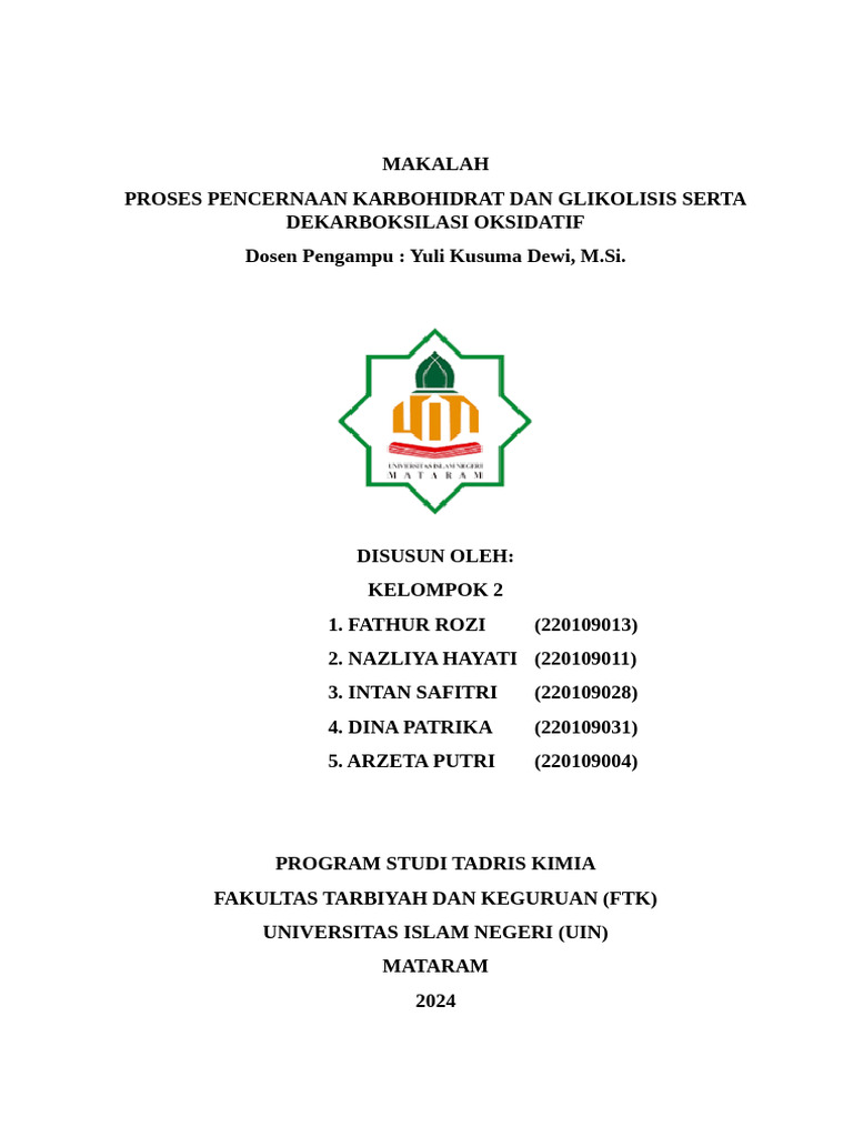 Biokim Kelompok 2 | PDF