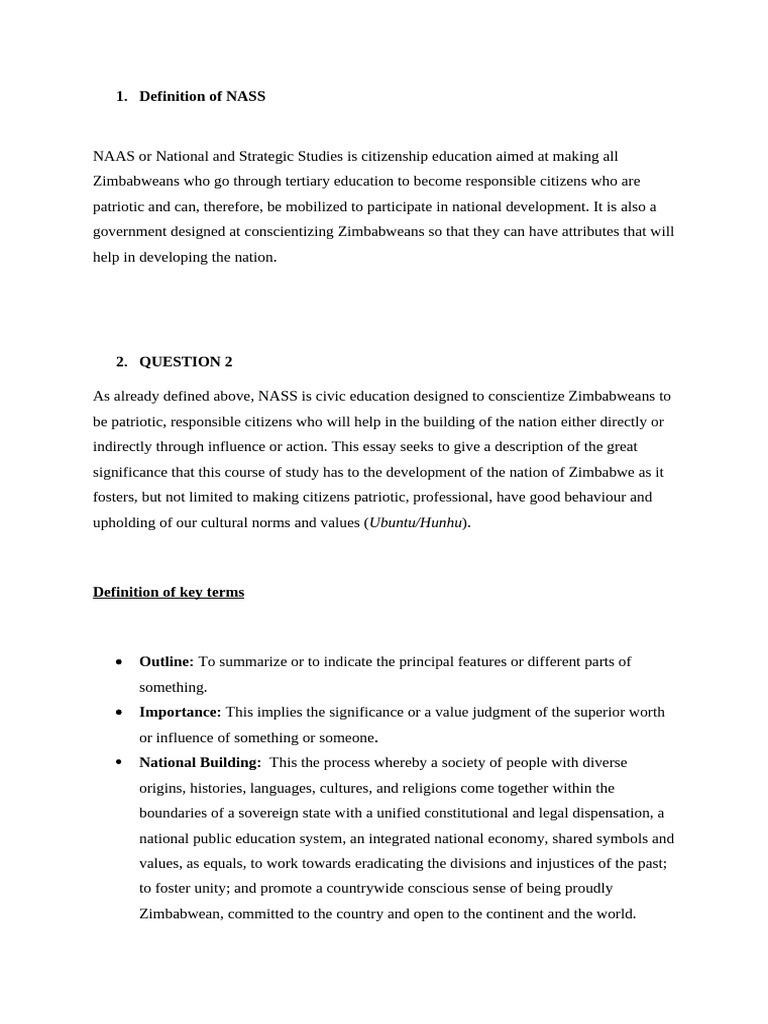 Nass Assigniment | PDF | Citizenship | Zimbabwe