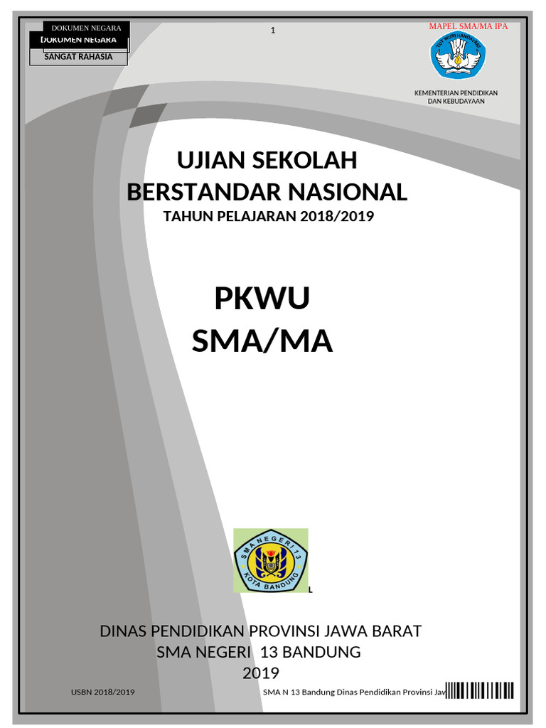 USBN PKWU SMA/MA 2019: Soal dan Petunjuk | PDF