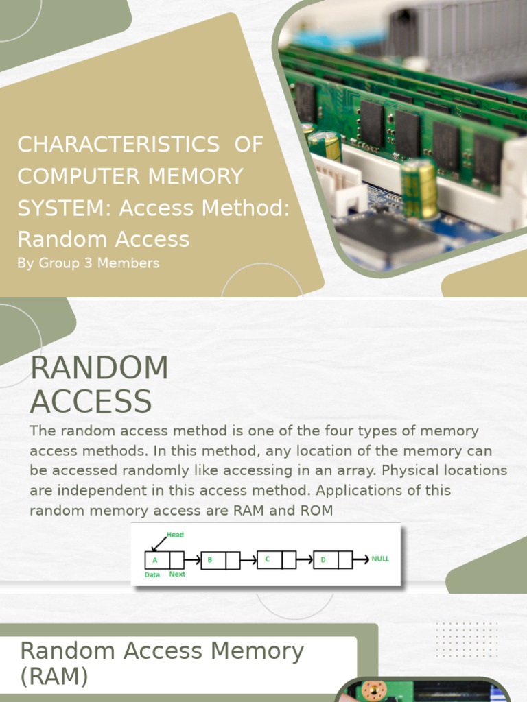 Memory Access Methods and Characteristics | PDF