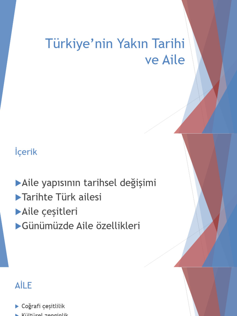 Türkiyenin Yakın Tarihi Ve Aile | PDF