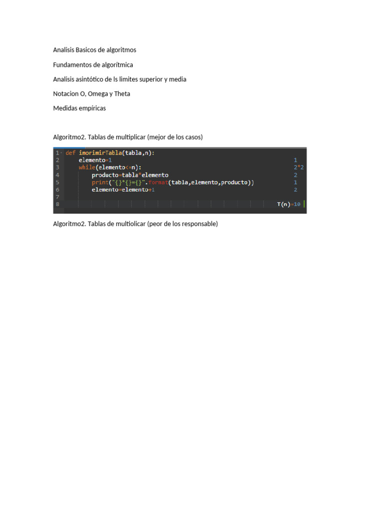 Analisis Basicos de Algoritmos | PDF | Métodos y materiales de enseñanza
