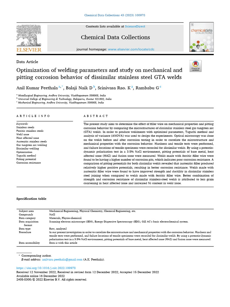 Optimization of Welding Parameters and Study On Mechanical and | PDF ...