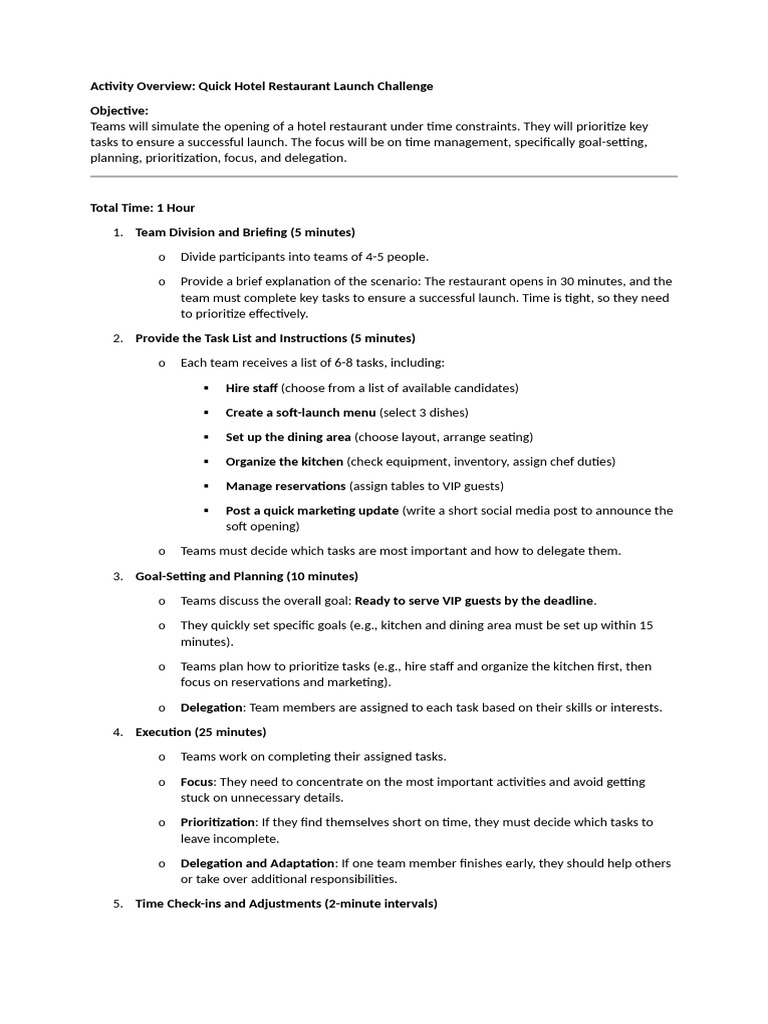 Customer Service - Time Management Act | PDF | Restaurants | Time ...