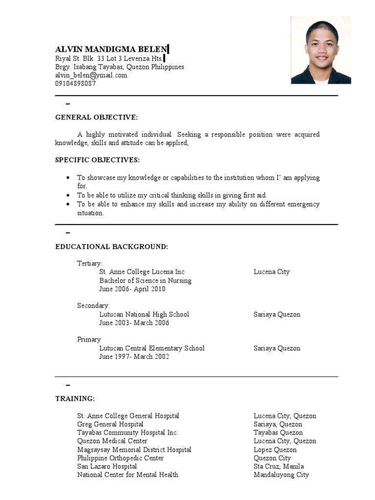 Alvin Mandigma Belen: General Objective | PDF | Wellness