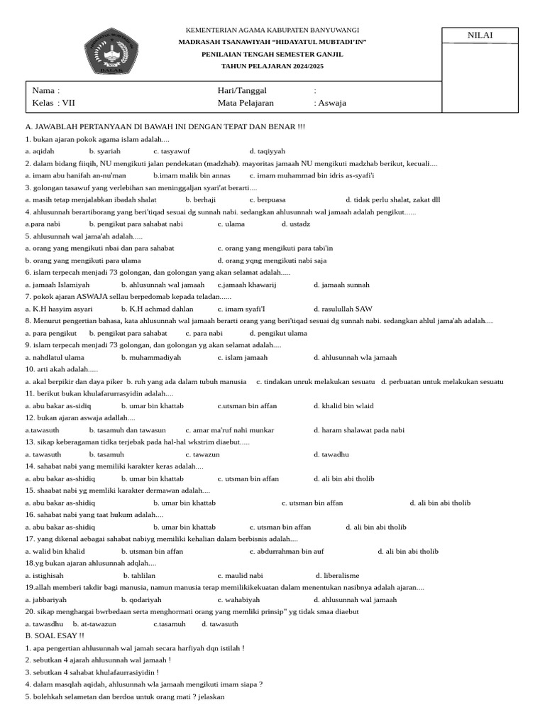 Aswaja | PDF | Agama & Spiritualitas