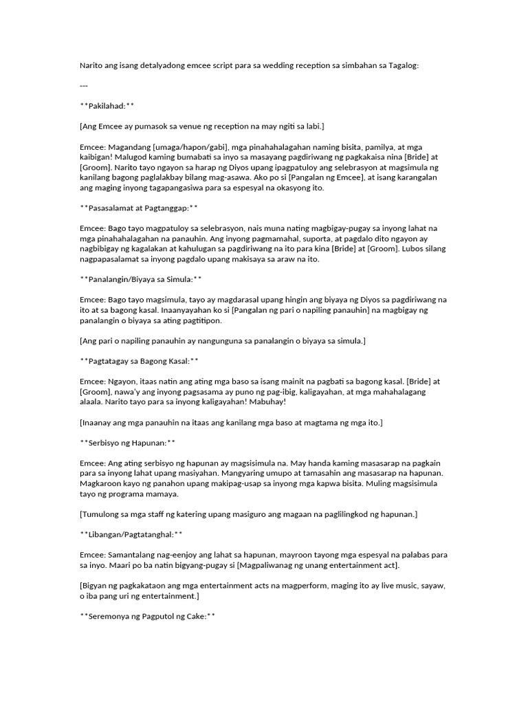 Church Wedding Tagalog | PDF