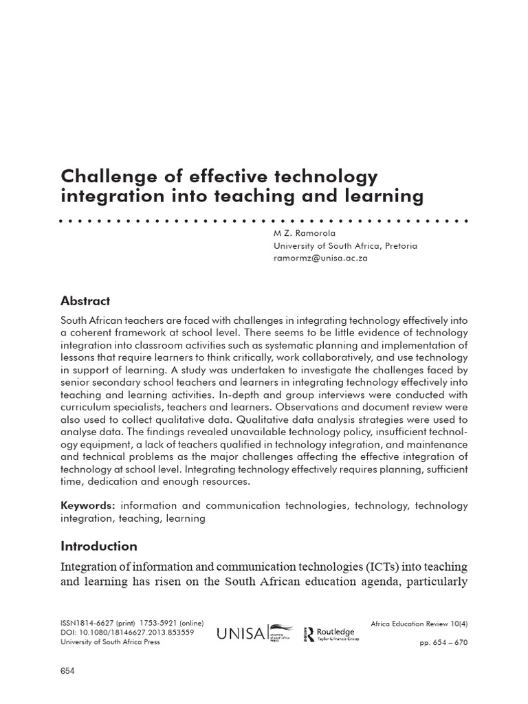 Challenge of Effective Tech | PDF | Learning | Constructivism ...