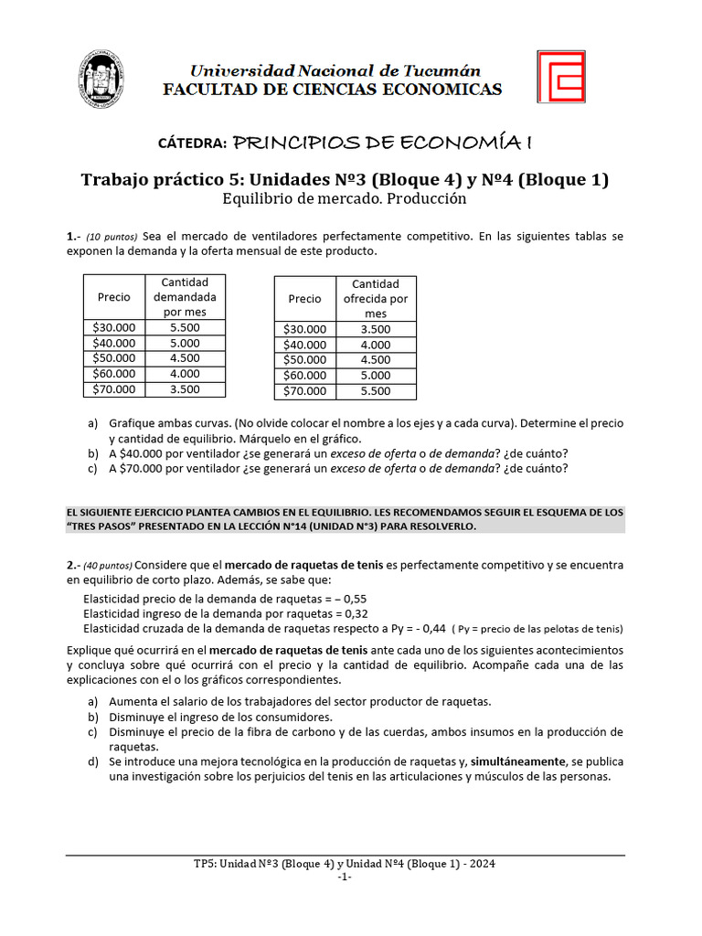 TP5_Práctico_Unidad_3_y_Unidad_4_S5_2024 | PDF | Mercado (economía) | Oferta (economía)