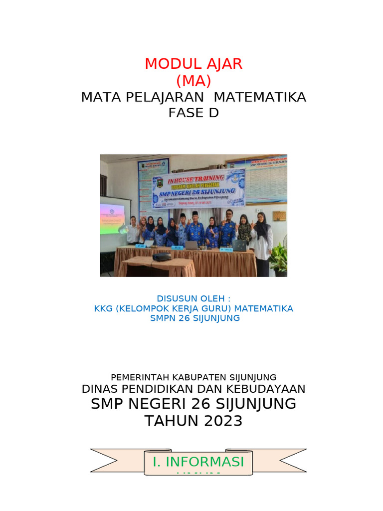 MA MATEMATIKA VII Proporsi Dan Rasio MGMP | PDF