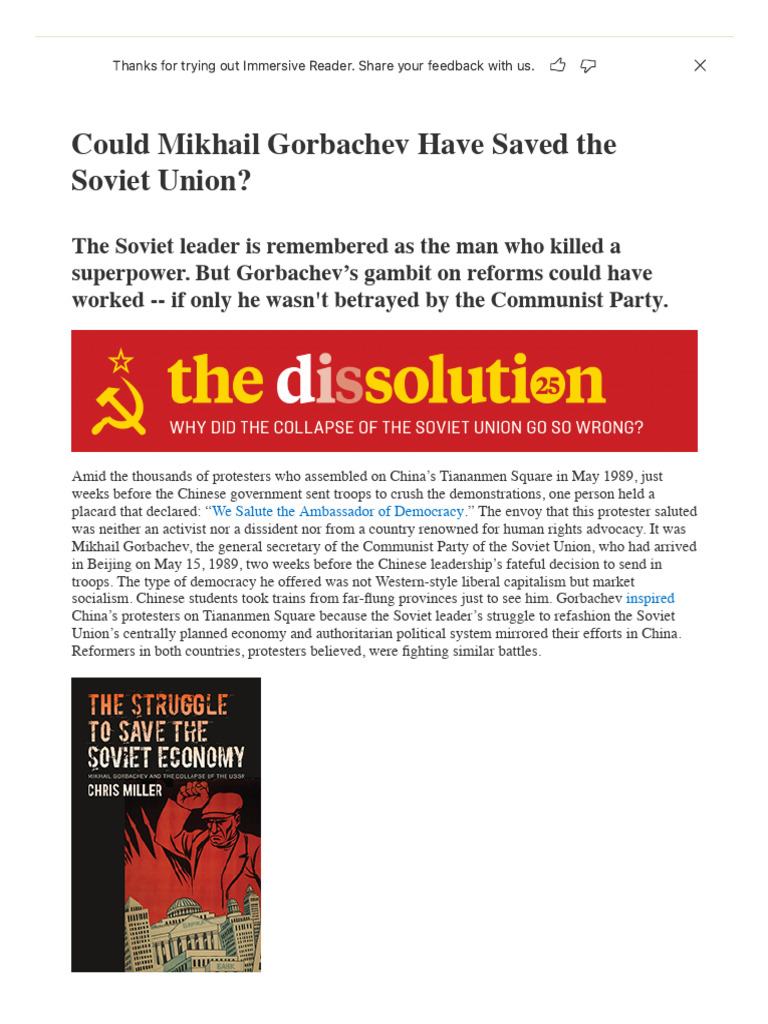 Could Mikhail Gorbachev Have Saved The Soviet Union | PDF | Mikhail Gorbachev | Soviet Union