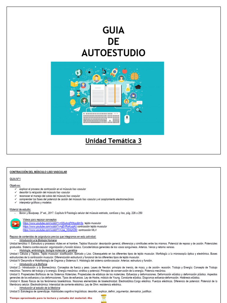 Guia Autoestudio UT3 2024 | PDF | Músculo | Contracción muscular