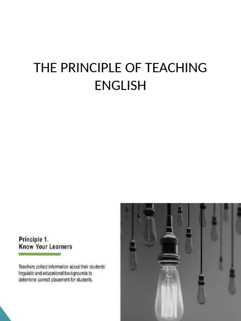 The Principle of Teaching English | PDF