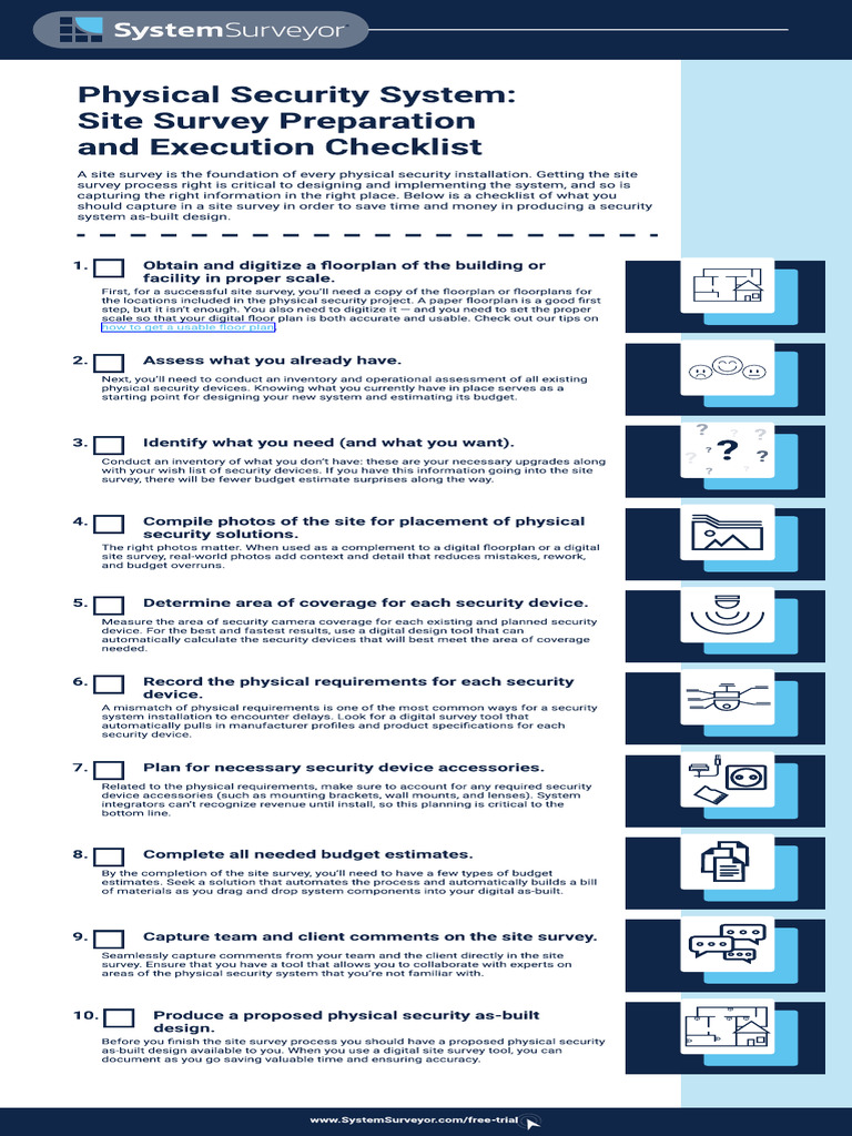 Physical Security Site Survey Checklist | PDF | Technology & Engineering